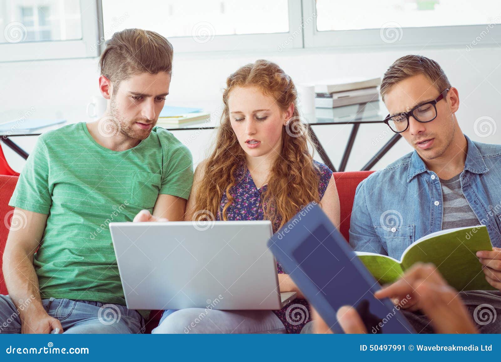 Fashion Students Looking at Computer Stock Image - Image of laptop ...