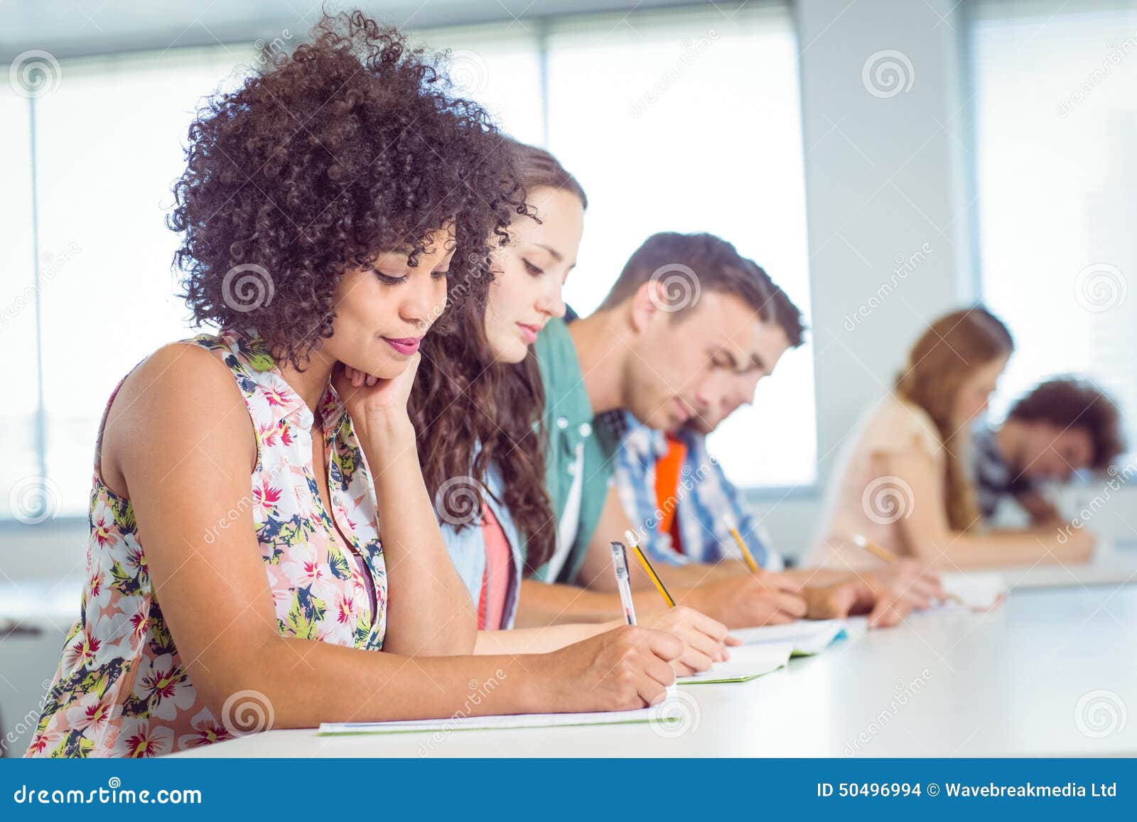 Fashion Students Taking Notes in Class Stock Photo - Image of caucasian ...