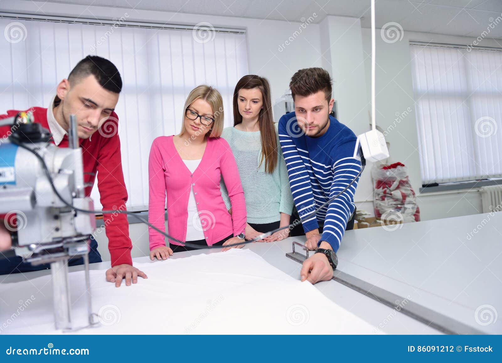 Fashion Students Working As a Team at the College Stock Photo - Image ...