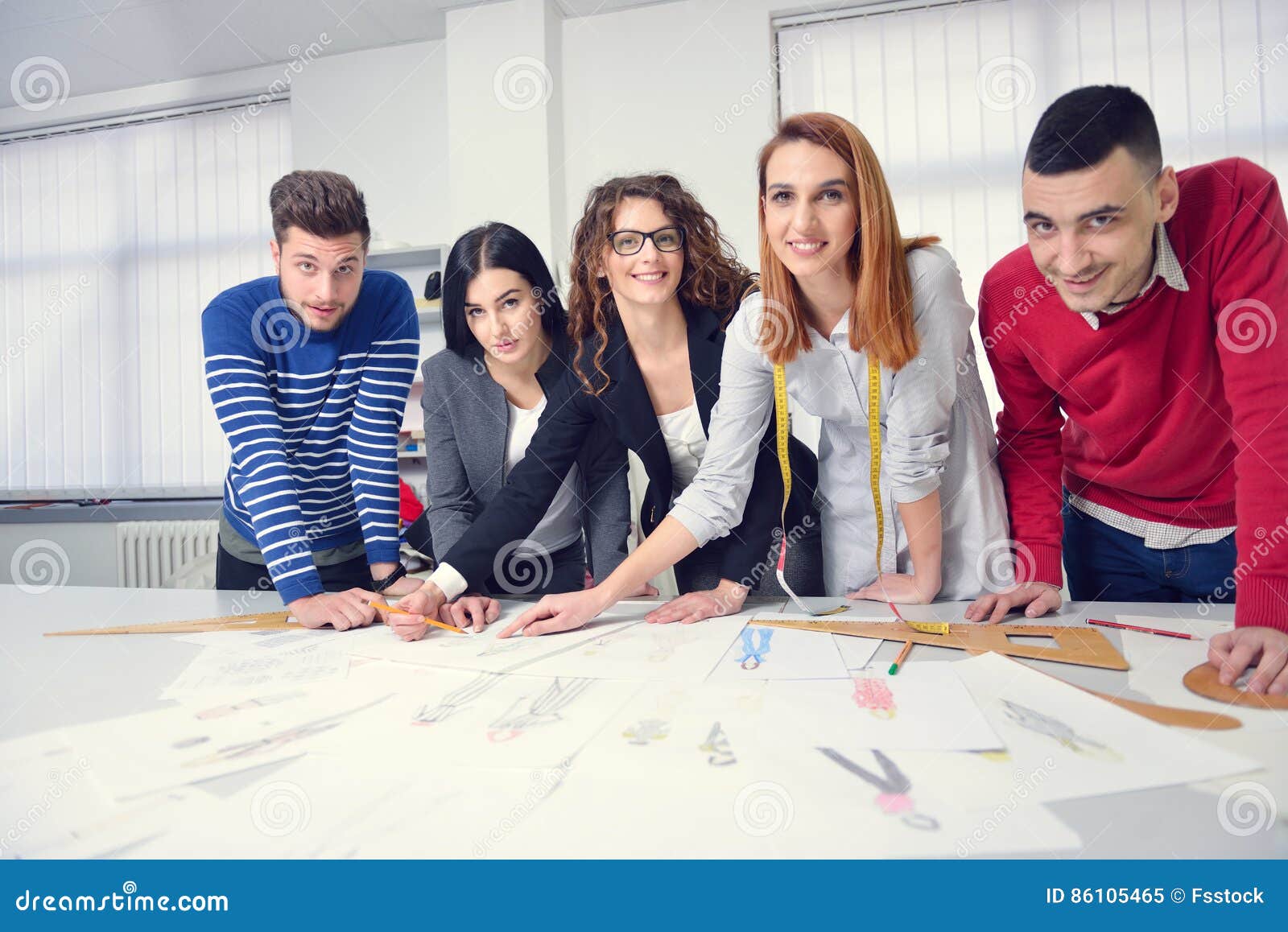 Fashion Students Working As a Team at the College Stock Image - Image ...