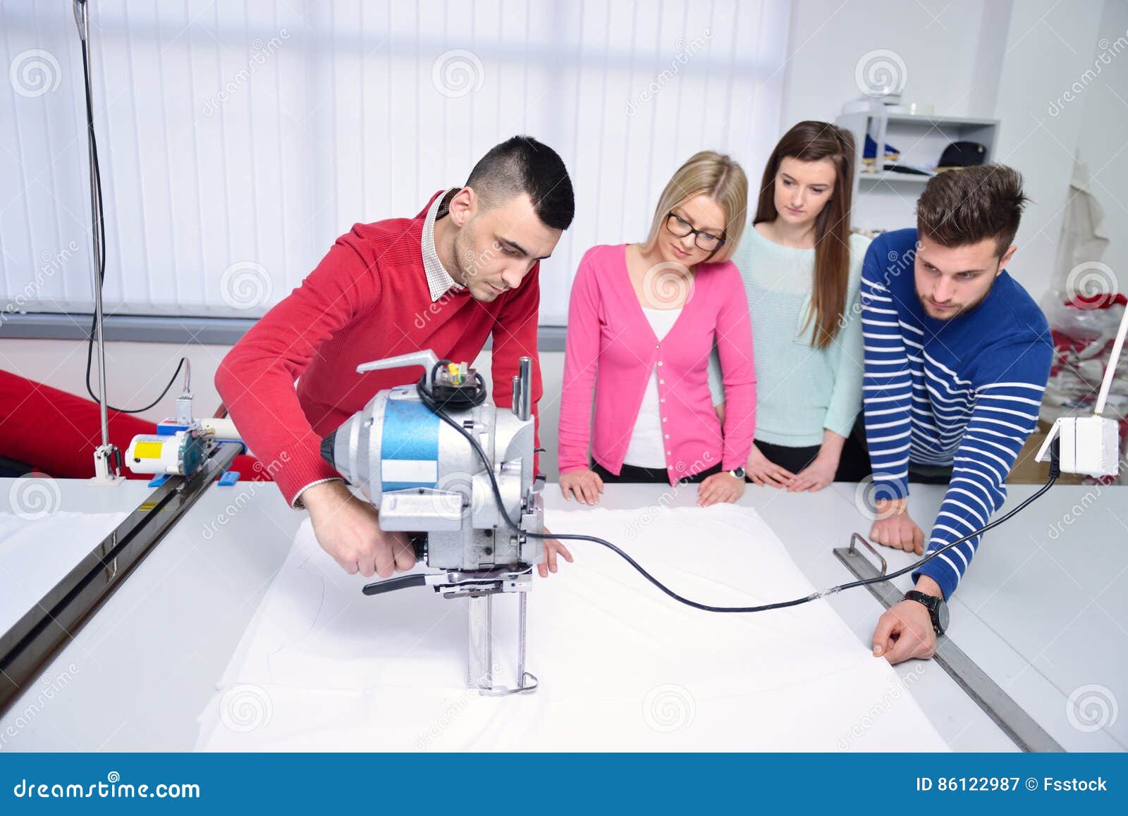 Fashion Students Working As a Team at the College Stock Image - Image ...