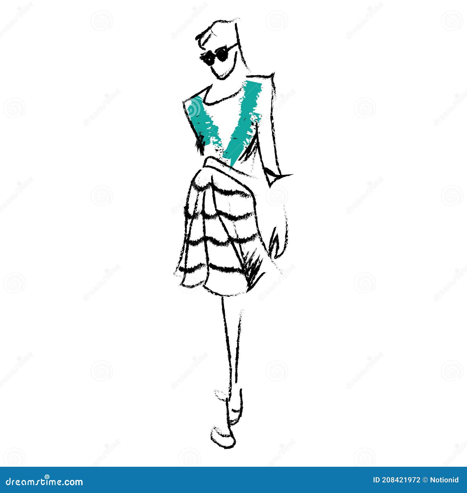 Fashion Stylist Model Sketch Stock Vector - Illustration of trend, show ...