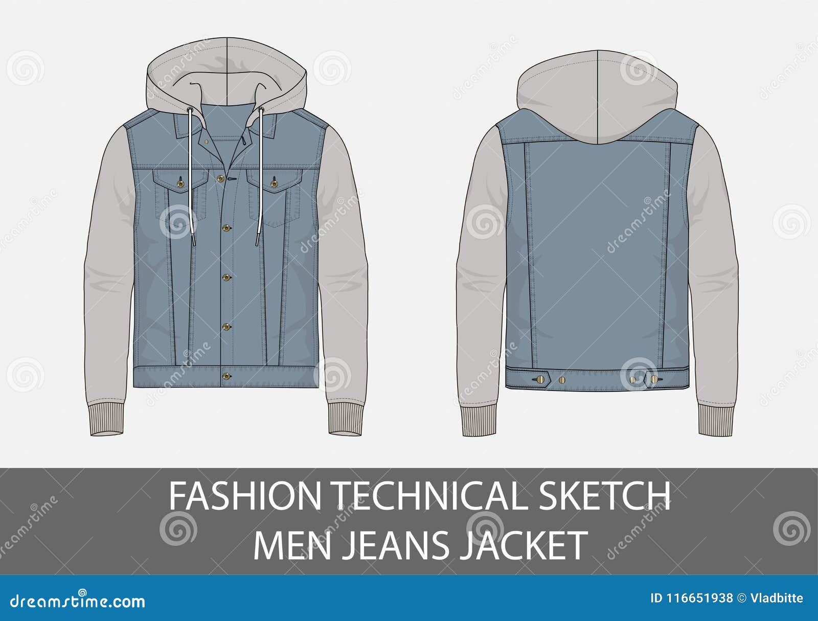 Jacket With Hood Pattern, Cartoon Style Vector Illustration ...