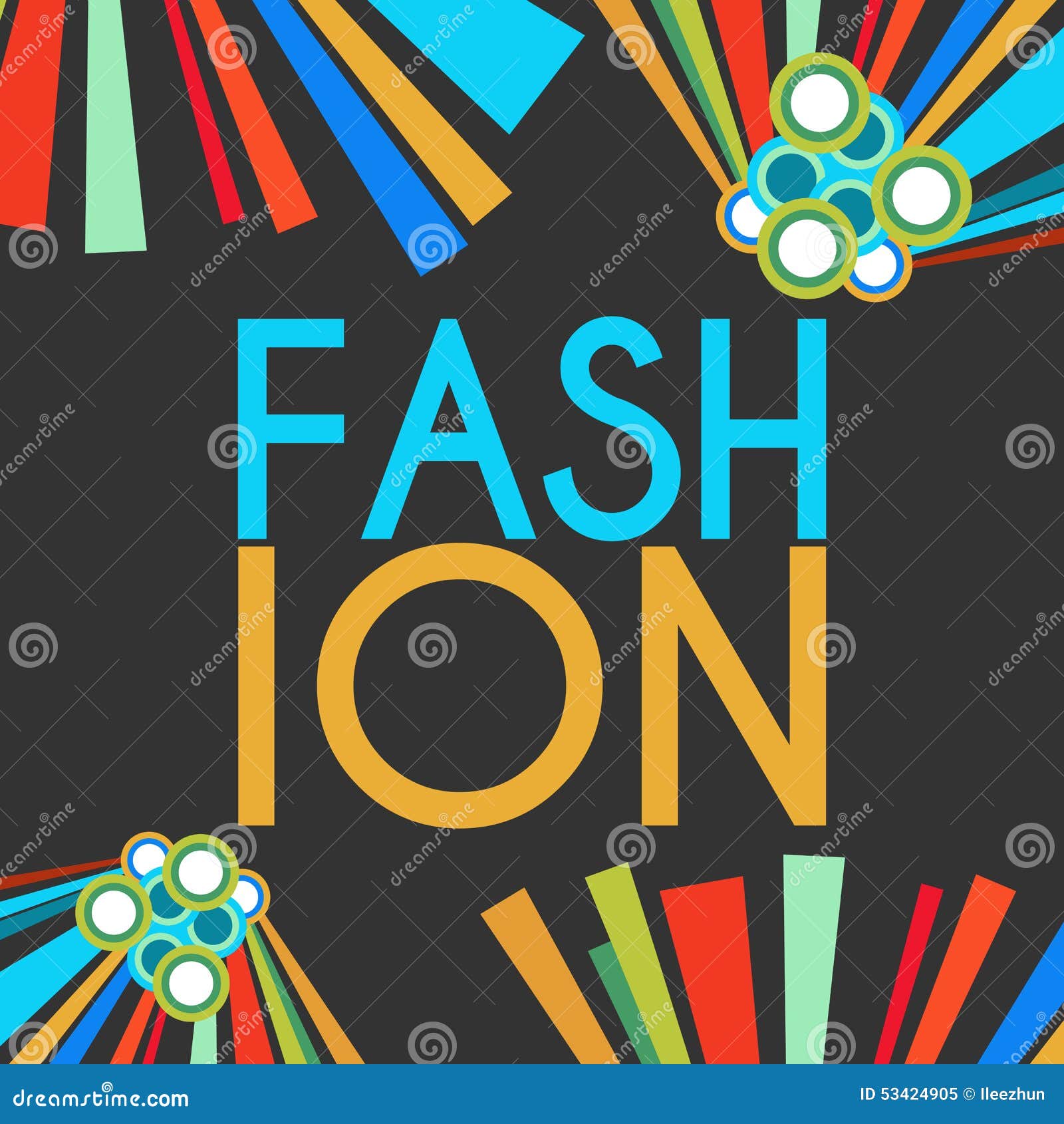 Fashion Text Dark with Colorful Elements Stock Illustration ...