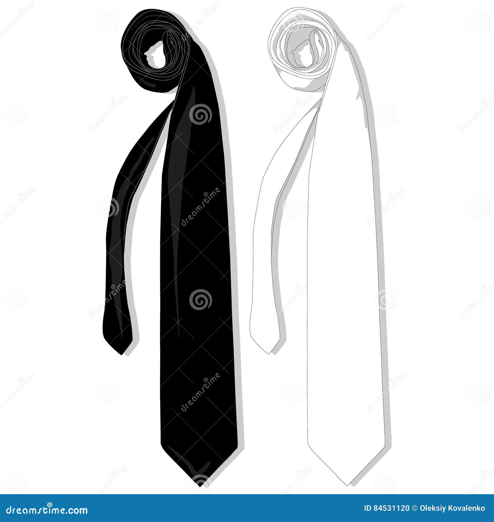 Fashion tie set. Vector. stock vector. Illustration of style - 84531120