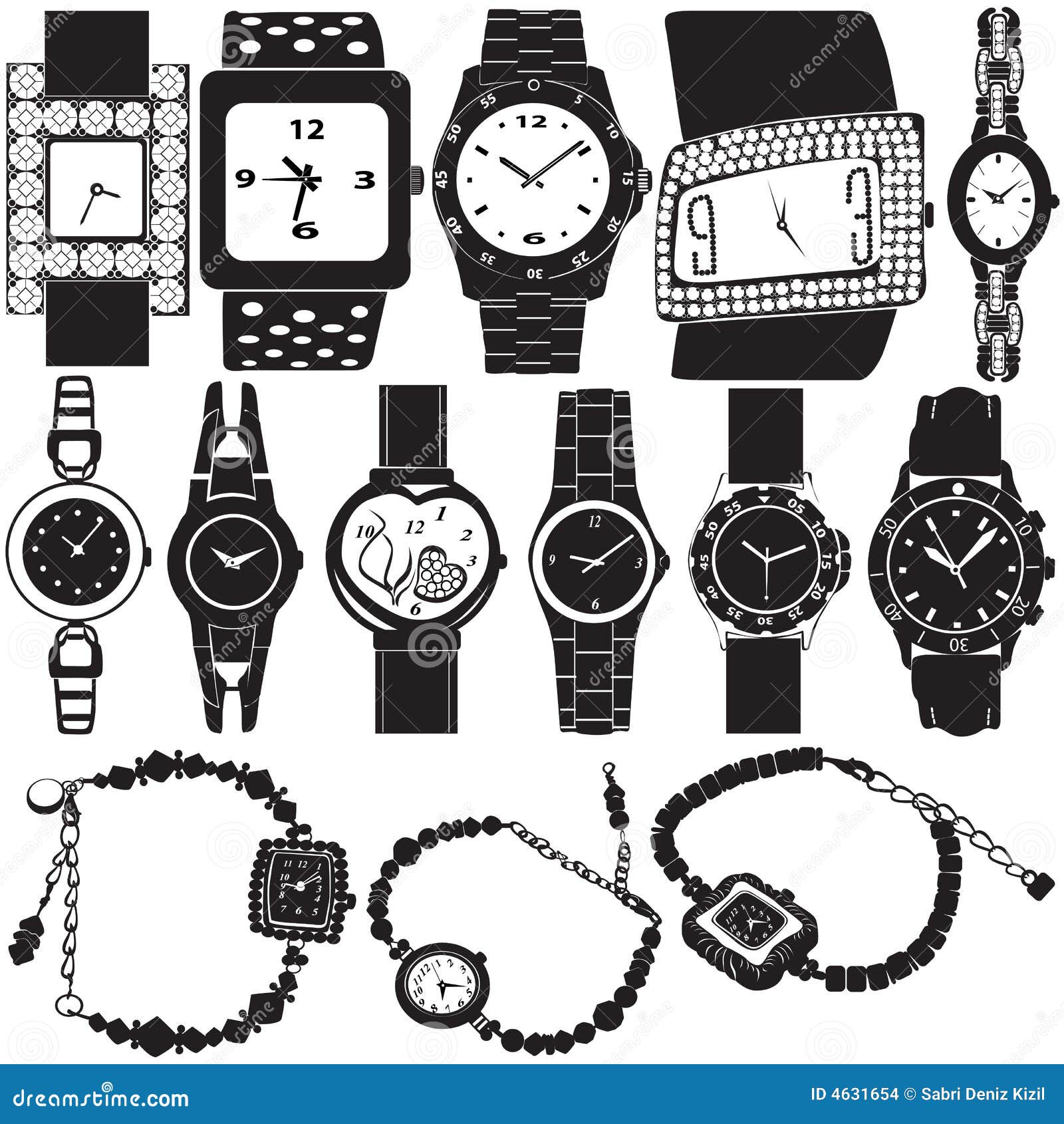 Fashion watch vector stock vector. Illustration of moment - 4631654