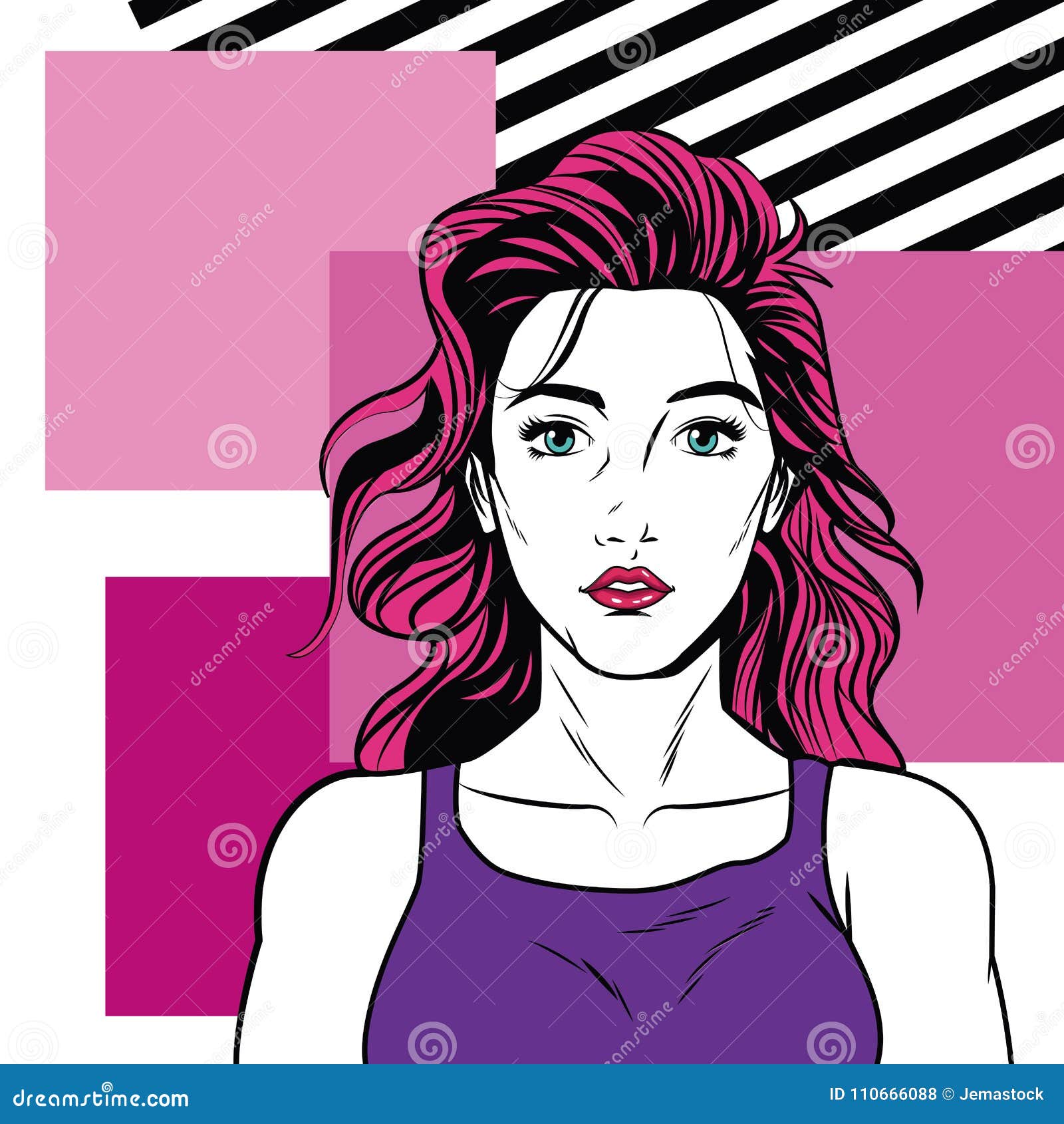 Fashion Woman Pop Art Cartoon Stock Vector Illustration Of Love Cartoon 110666088