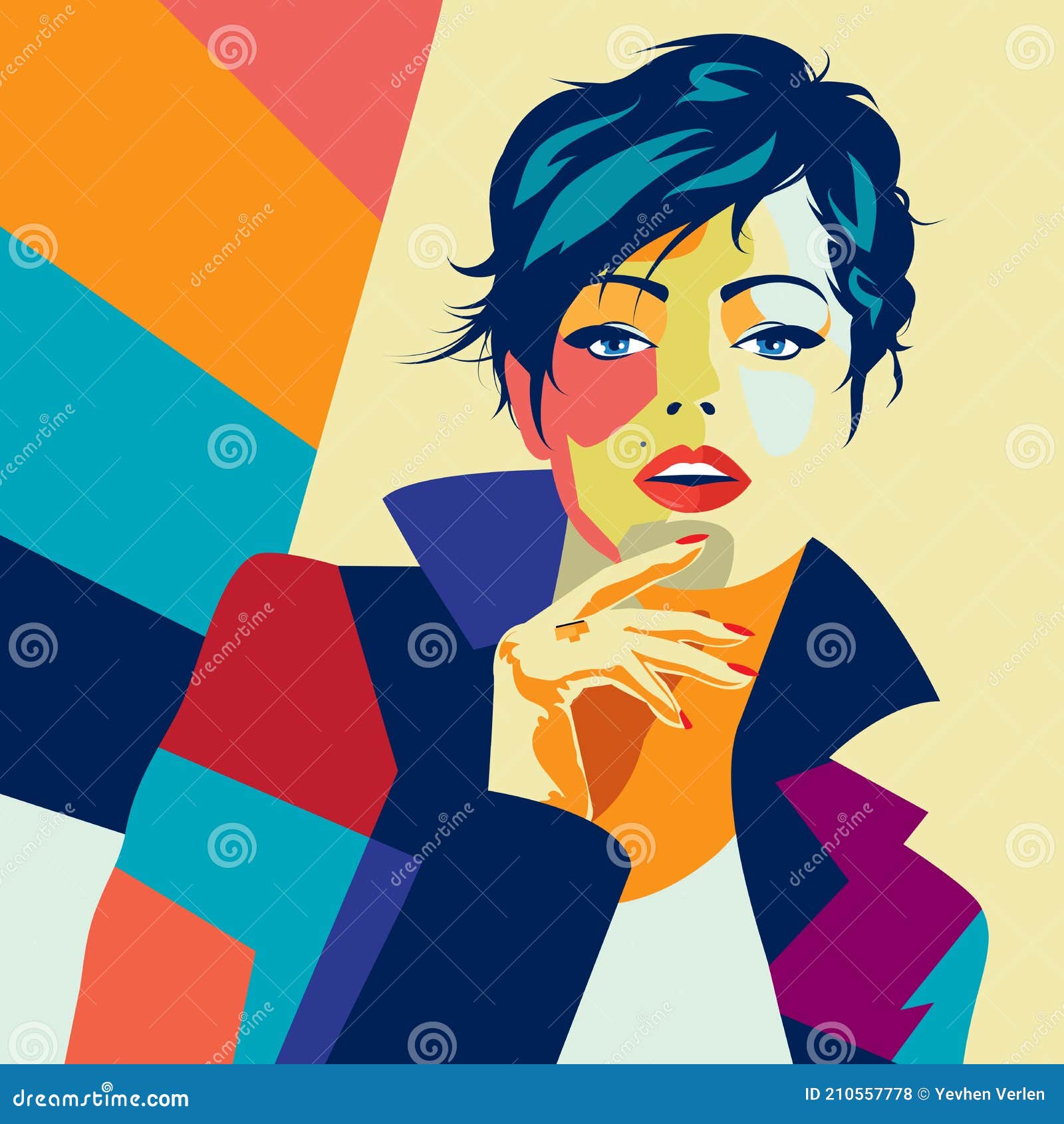 Fashion Woman In Style Pop Art Vector Illustration Stock Vector