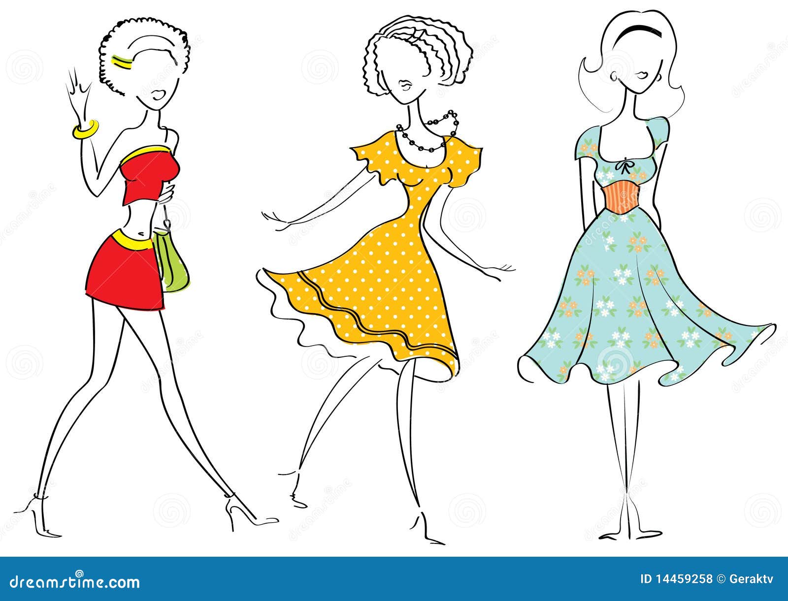 FAshion women stock vector. Illustration of glamour, standing - 14459258