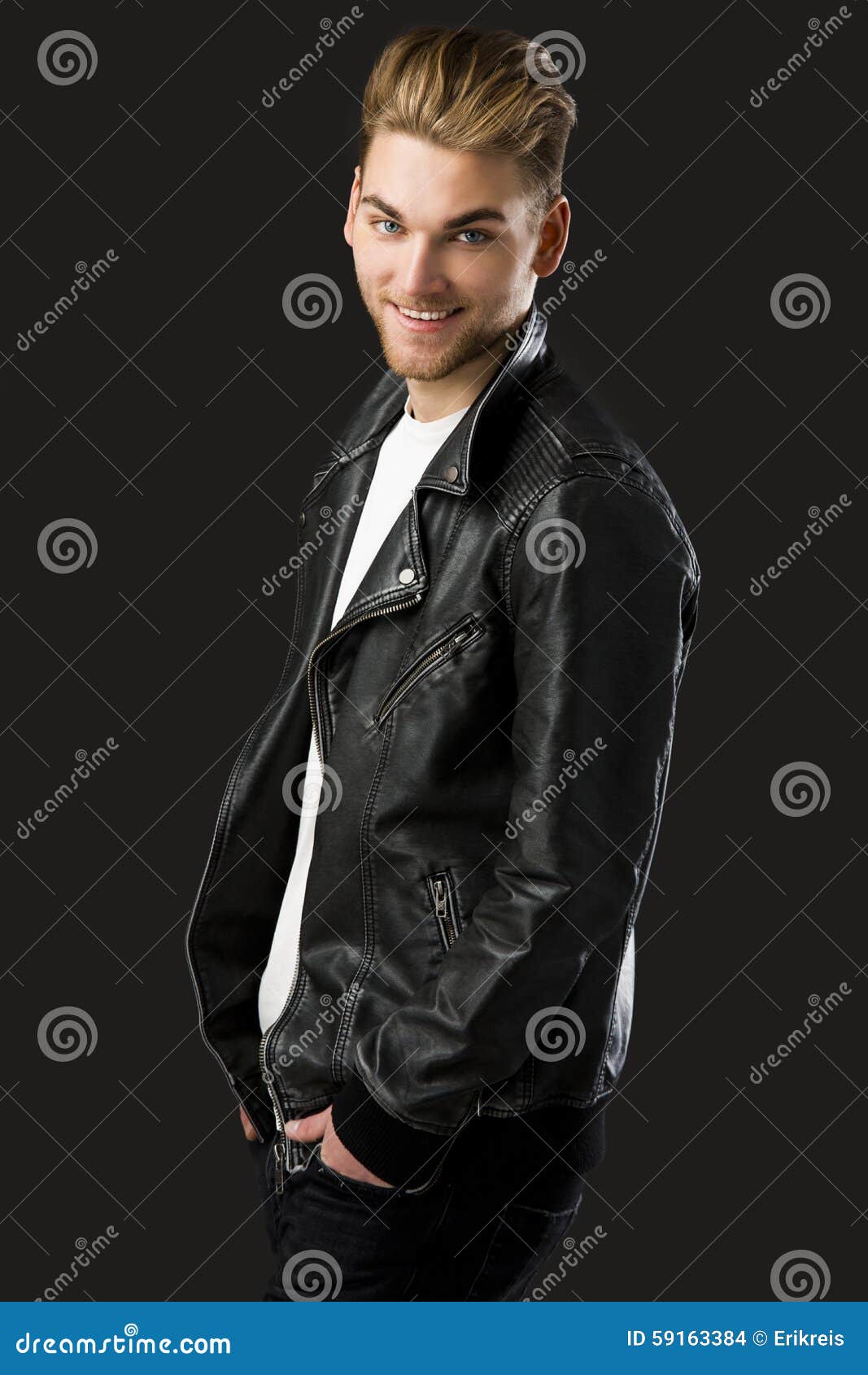 Fashion young man stock photo. Image of male, rebel, black - 59163384