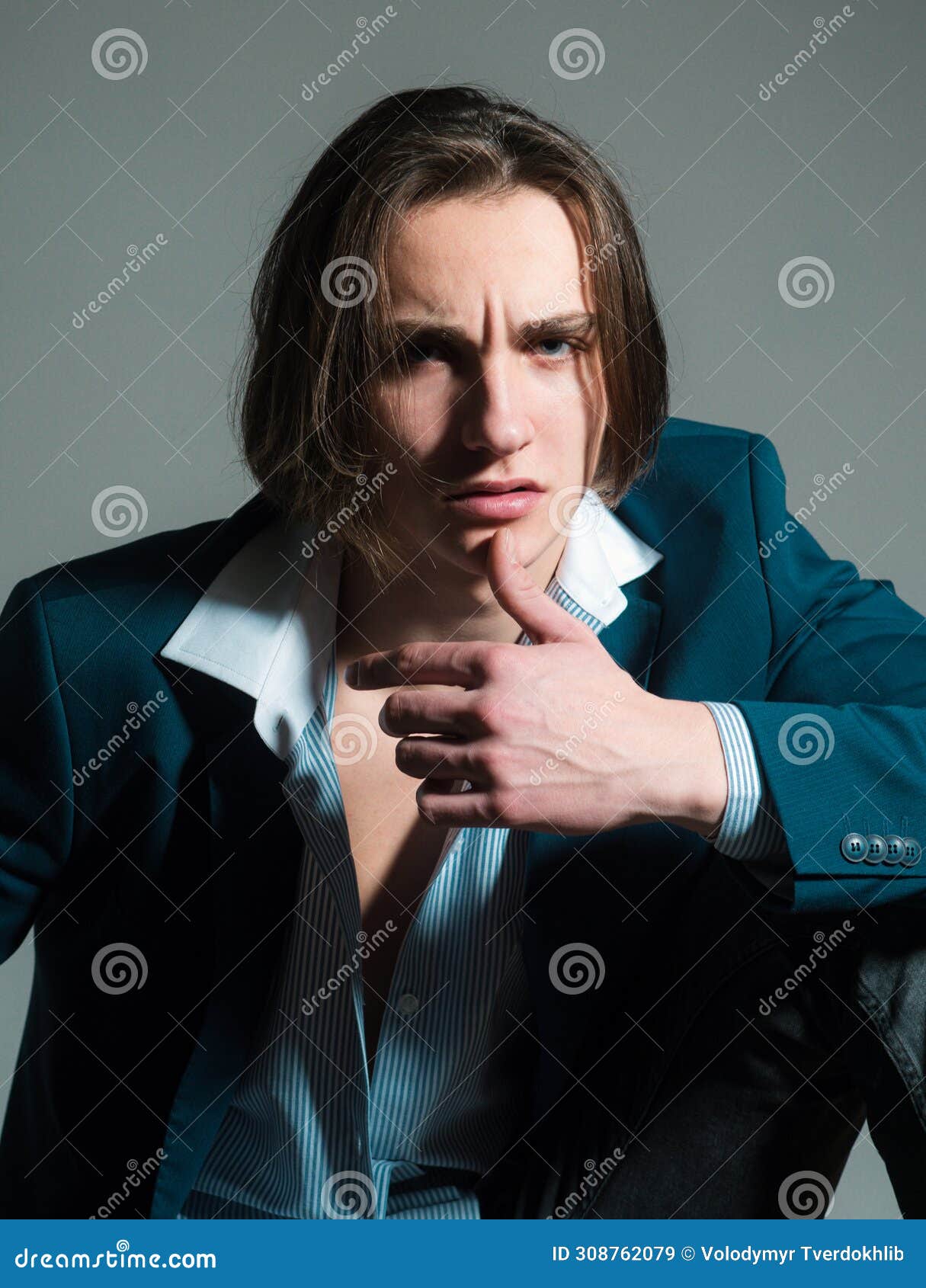 Fashion Young Man in Suit. Handsome Guy with Confident Face. Stock ...