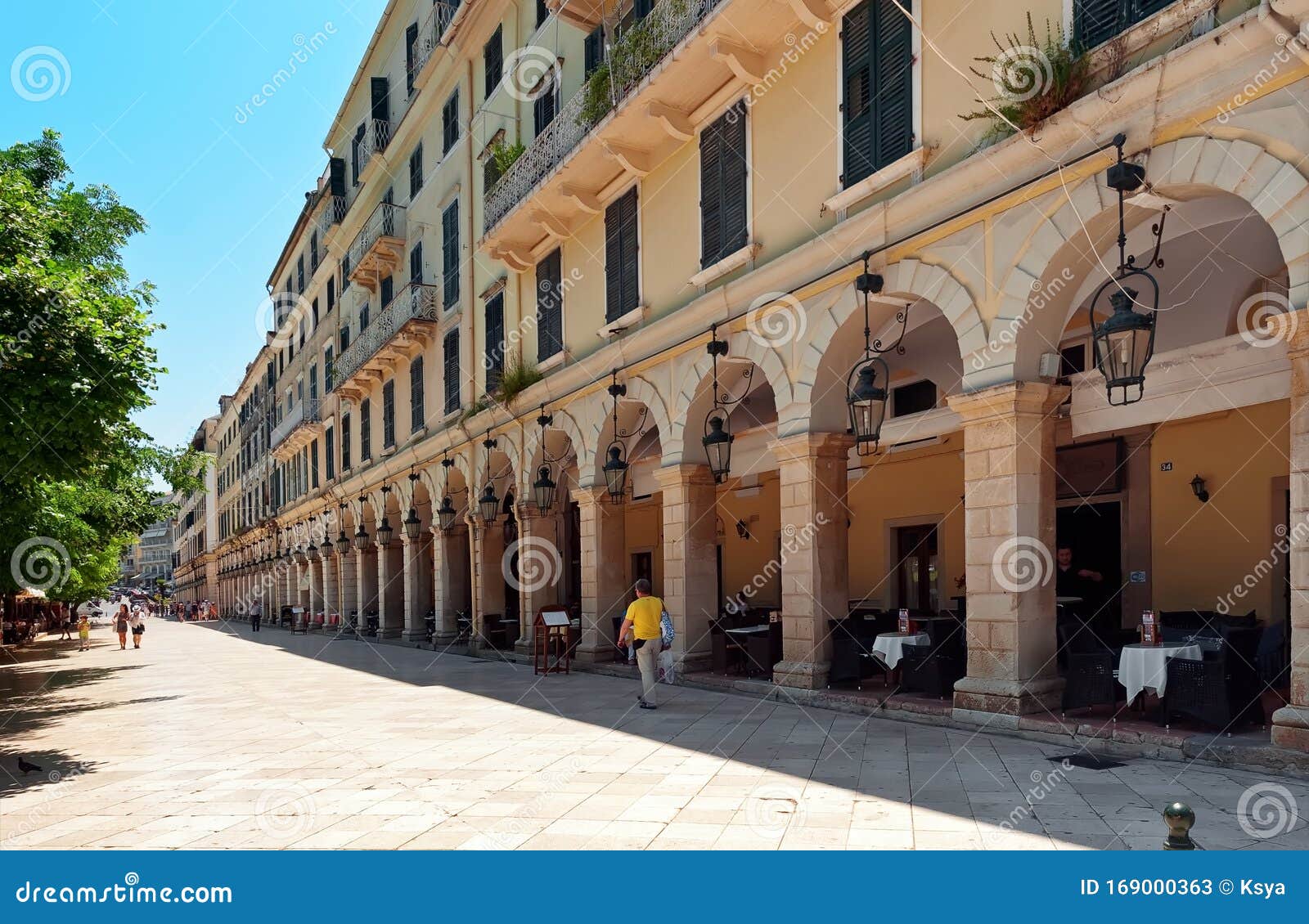 A Cafe of Liston in Corfu, Greece Editorial Stock Photo - Image of ...