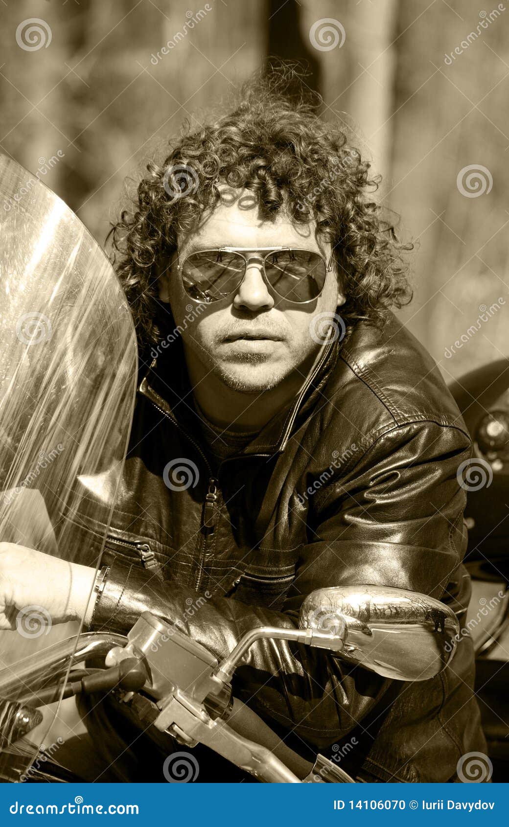 Fashionable Biker Sitting on His Motorcycle Stock Photo - Image of ...