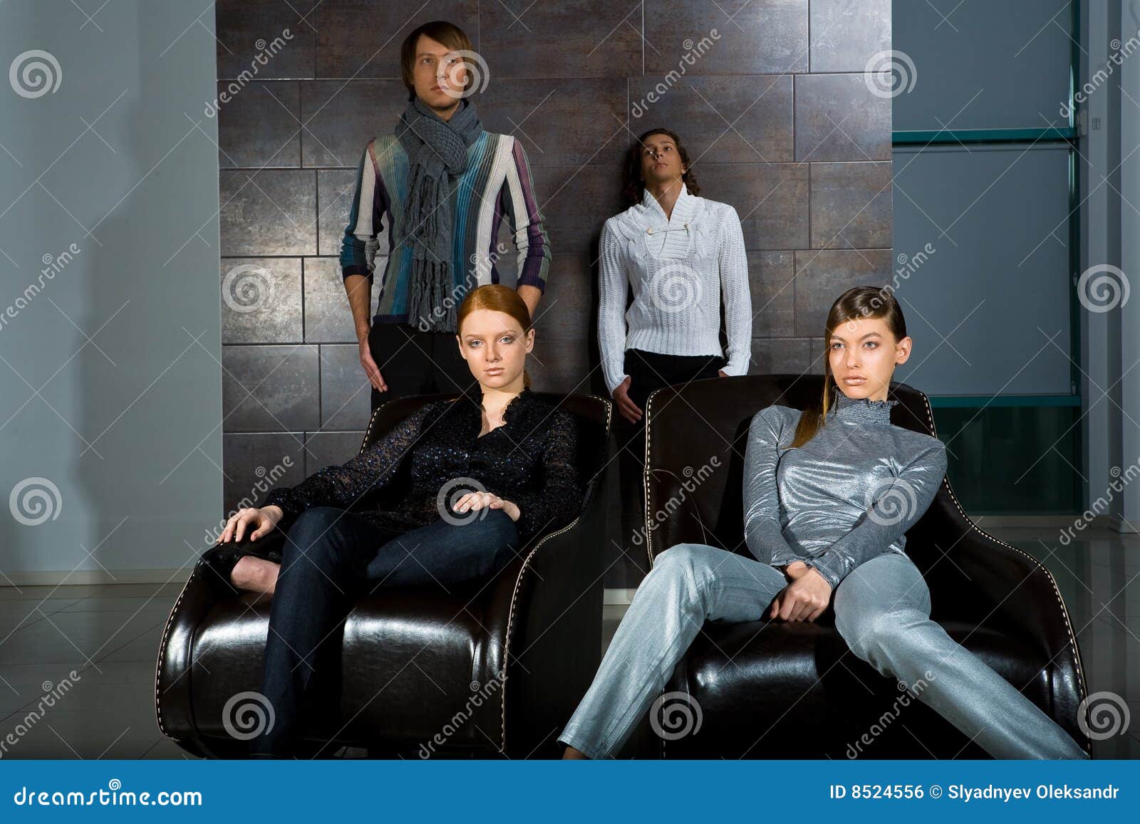 Fashionable Four People in the Room Stock Photo - Image of four ...