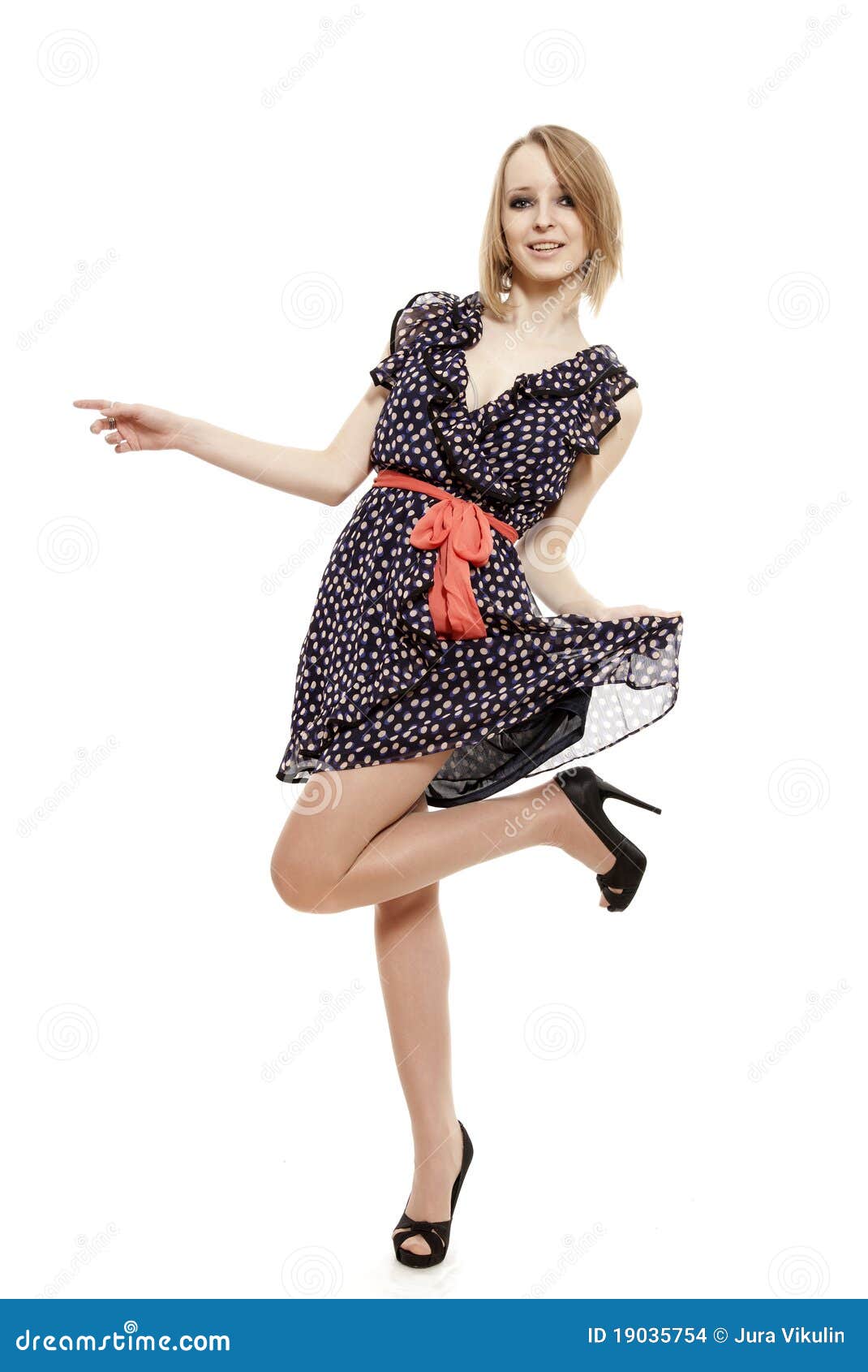 The fashionable girl stock photo. Image of movement, dress - 19035754