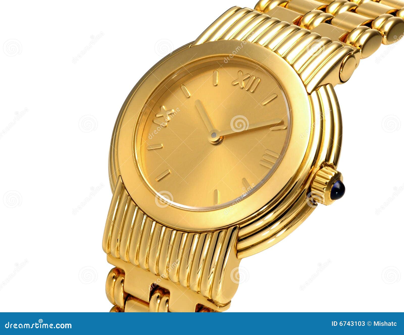 Fashionable golden watch stock image. Image of natural - 6743103