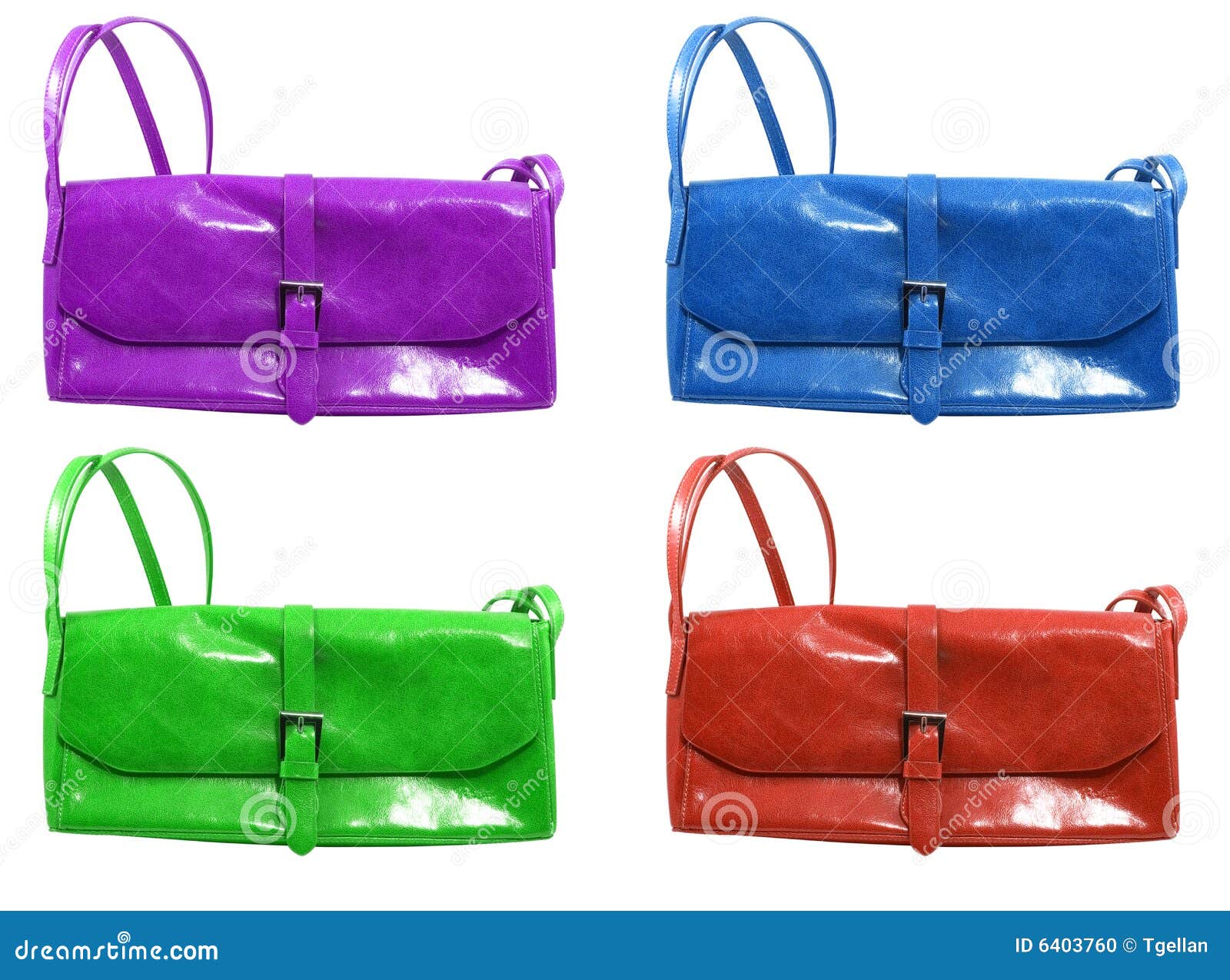 Fashionable Handbag in Different Color Stock Photo - Image of variation ...