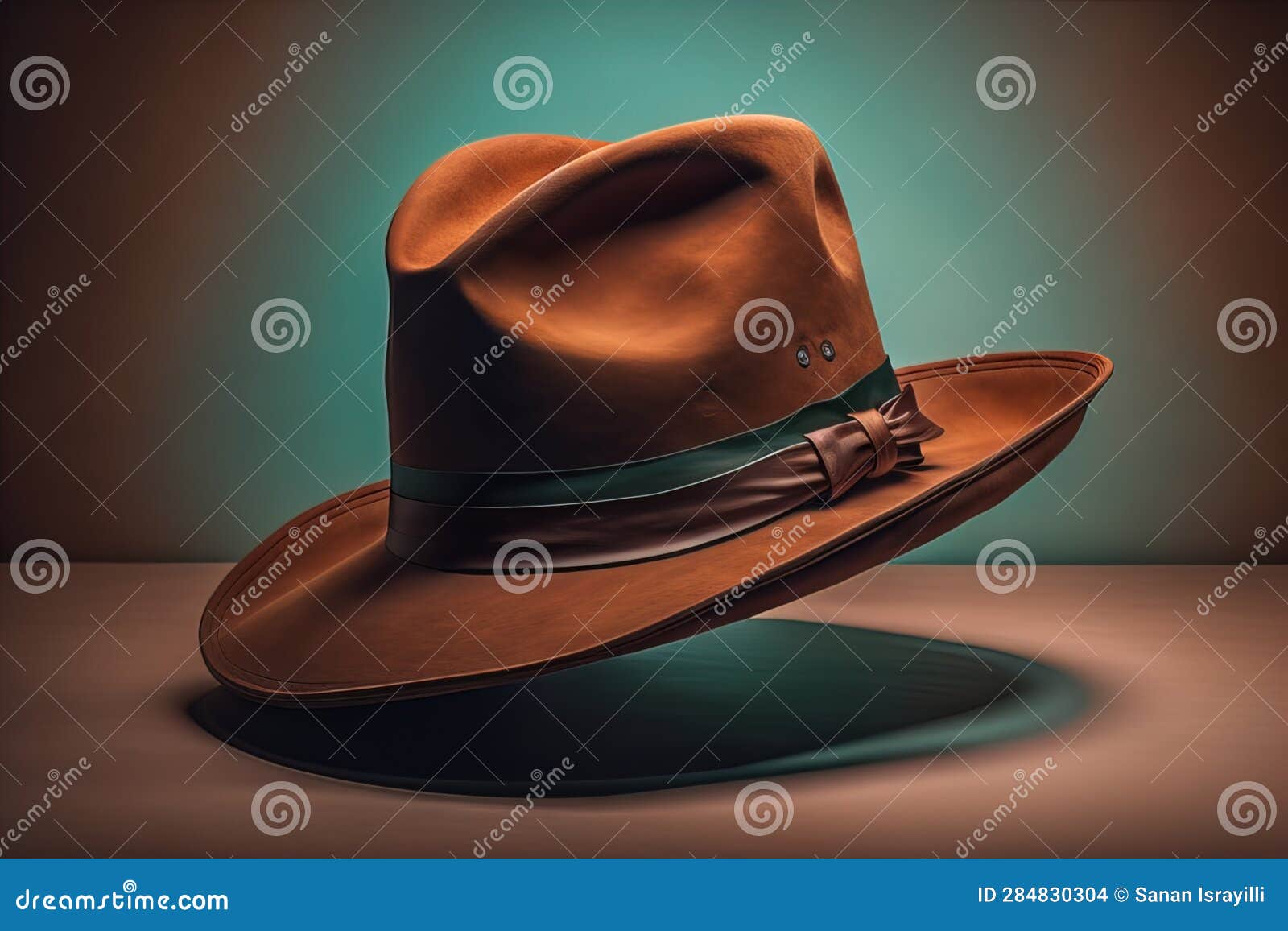 Fashionable Hat on a Solid Color Background. Ai Generative Stock ...