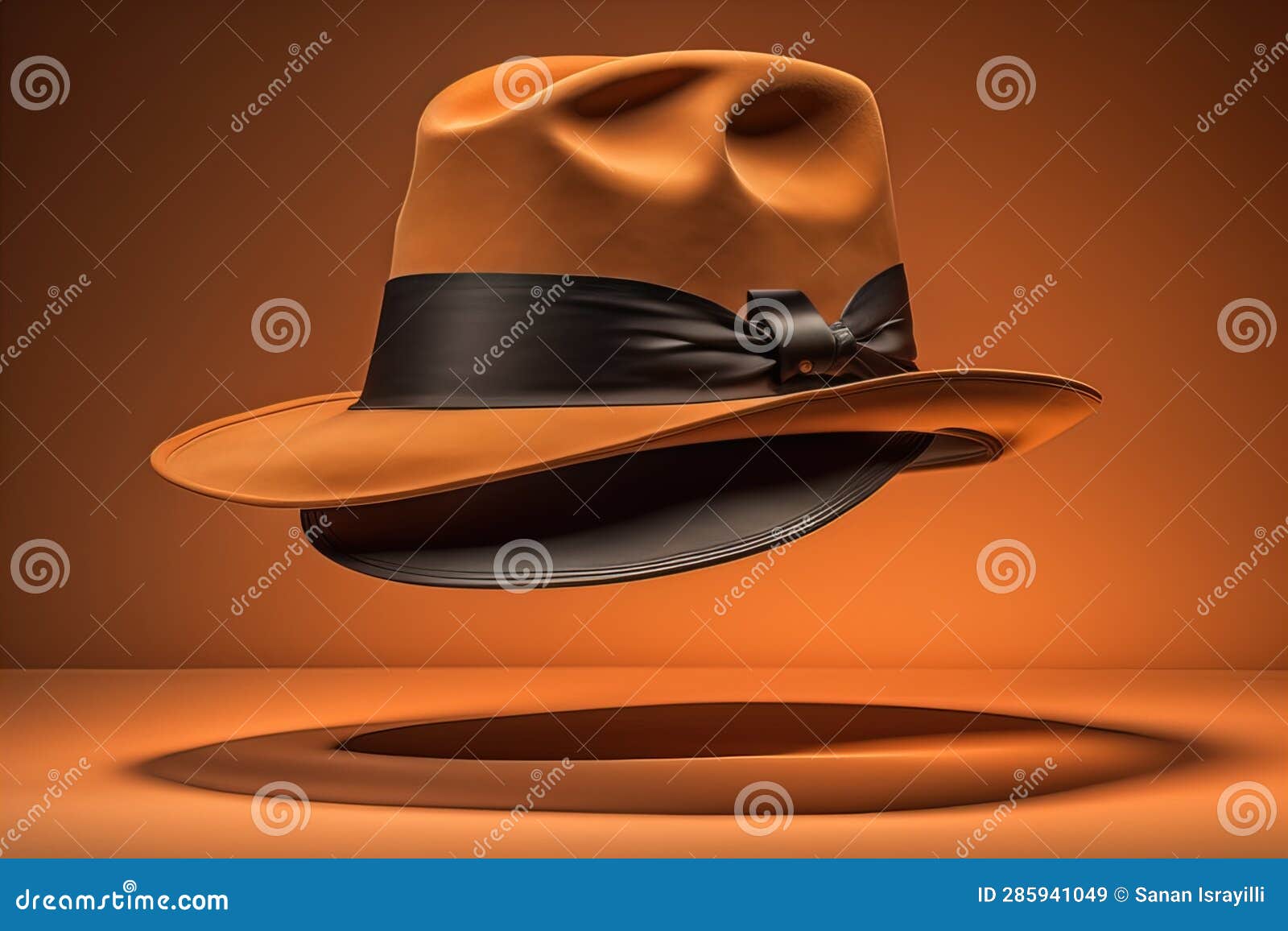 Fashionable Hat on a Solid Color Background. Ai Generative Stock Image ...