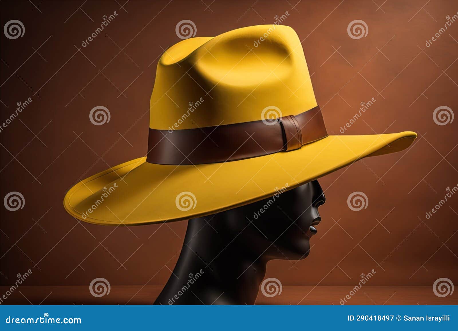 Fashionable Hat on a Solid Color Background. Ai Generative Stock Image ...