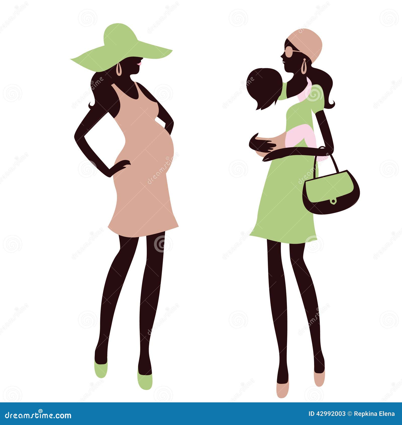 Fashionable maternity stock vector. Illustration of vector - 42992003