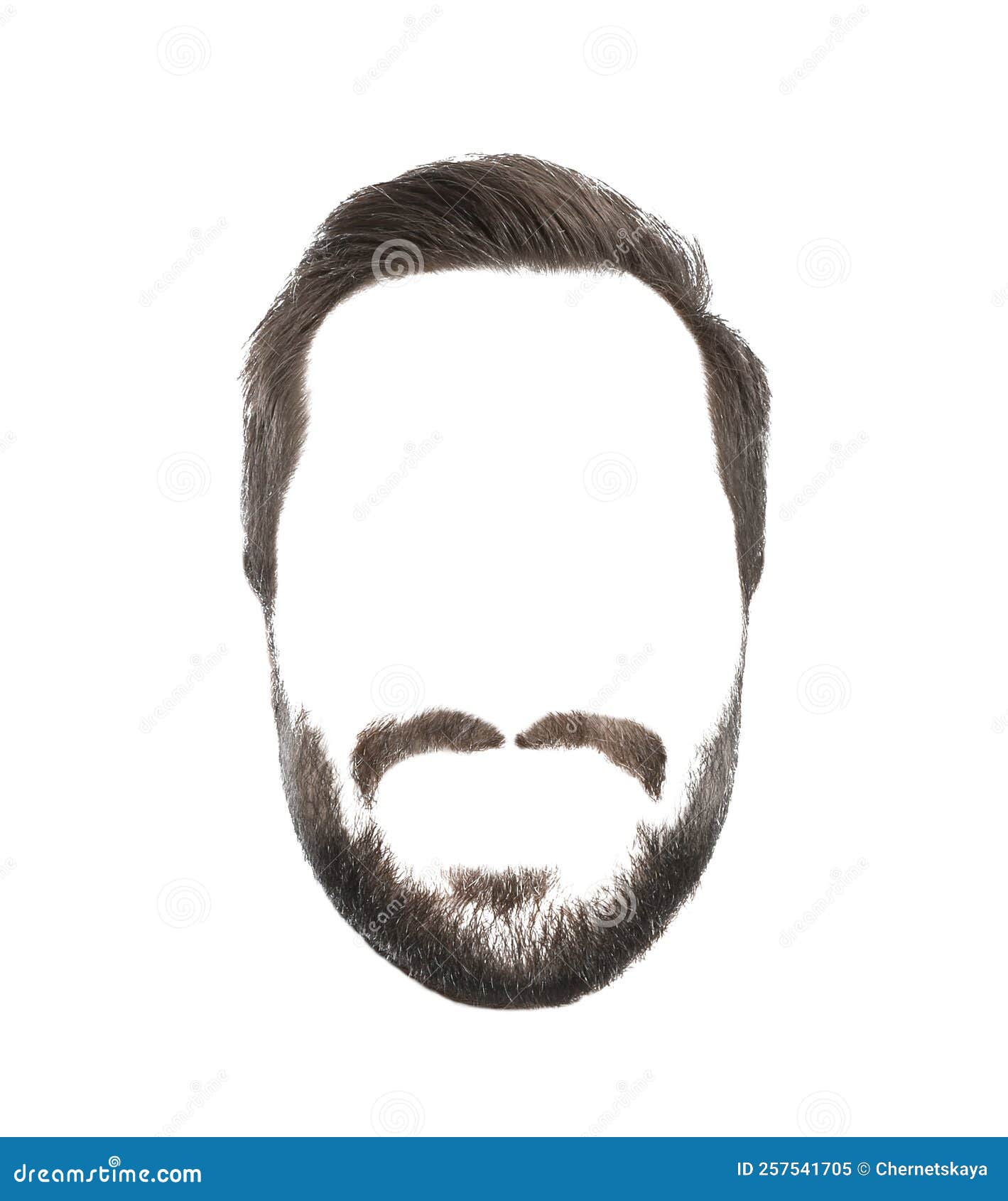 Fashionable Men`s Hairstyle and Beard Isolated on White. Image for ...