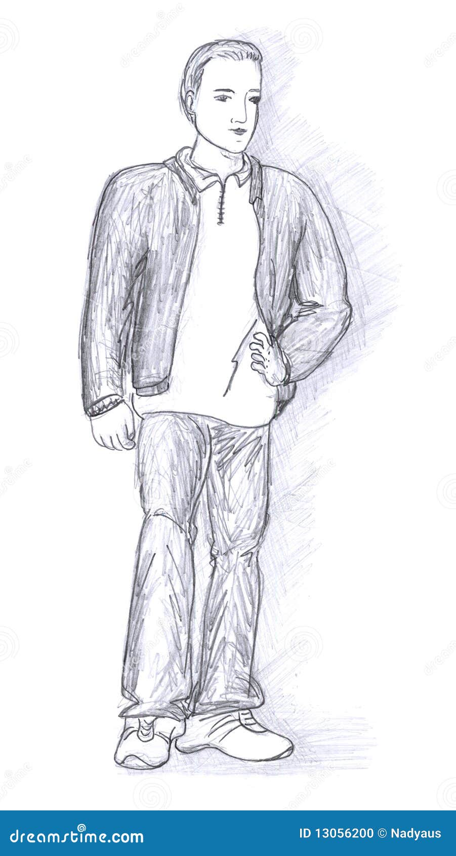 Fashionable men sketch stock illustration. Illustration of pencil ...