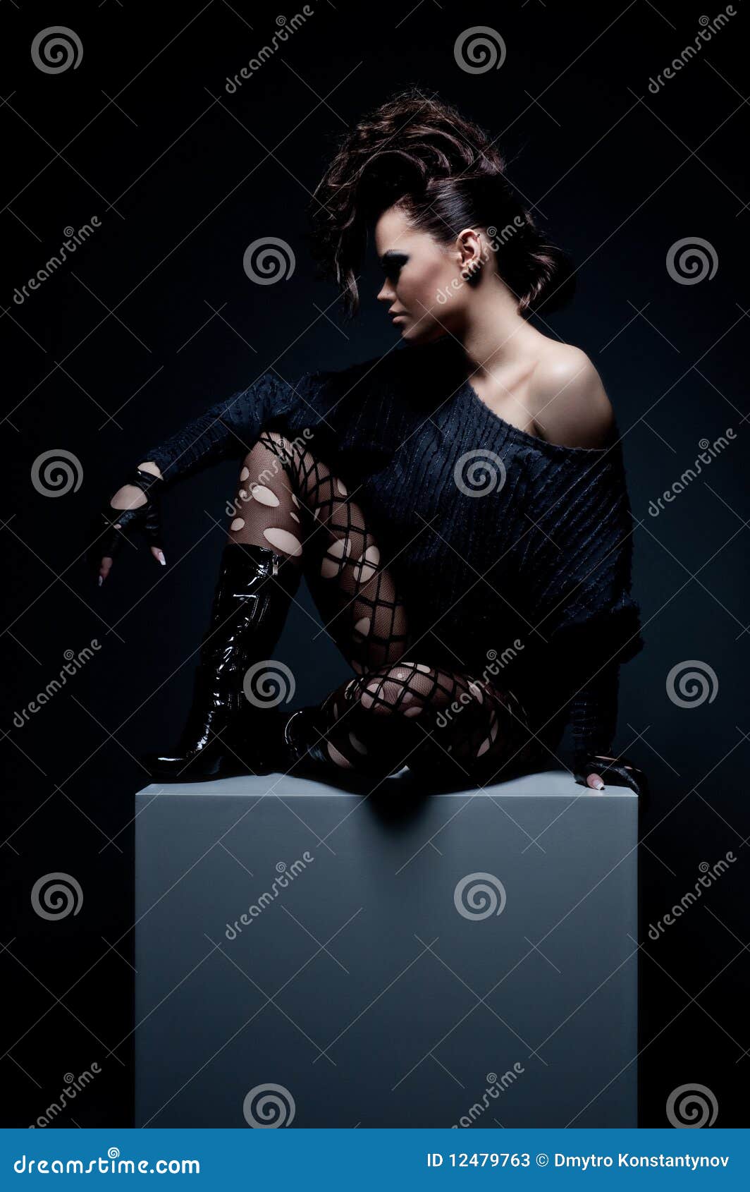Fashionable model stock image. Image of sensuality, pretty - 12479763