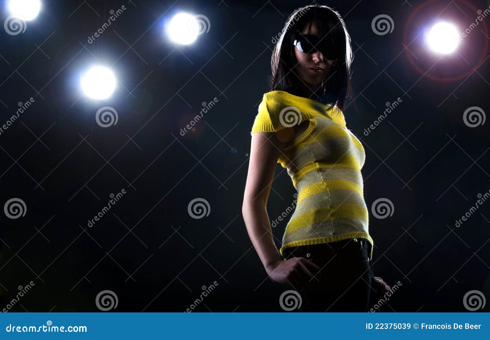 Fashionable model on stage stock image. Image of attractive - 22375039