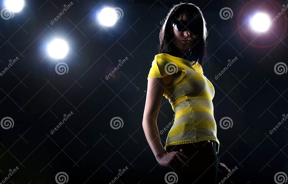 Fashionable model on stage stock image. Image of attractive - 22375039