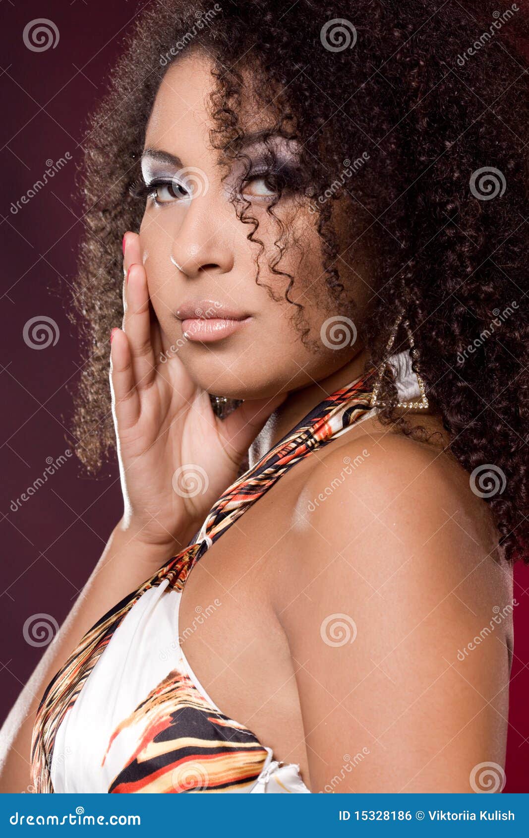 Fashionable mulatto woman stock photo. Image of makeup - 15328186