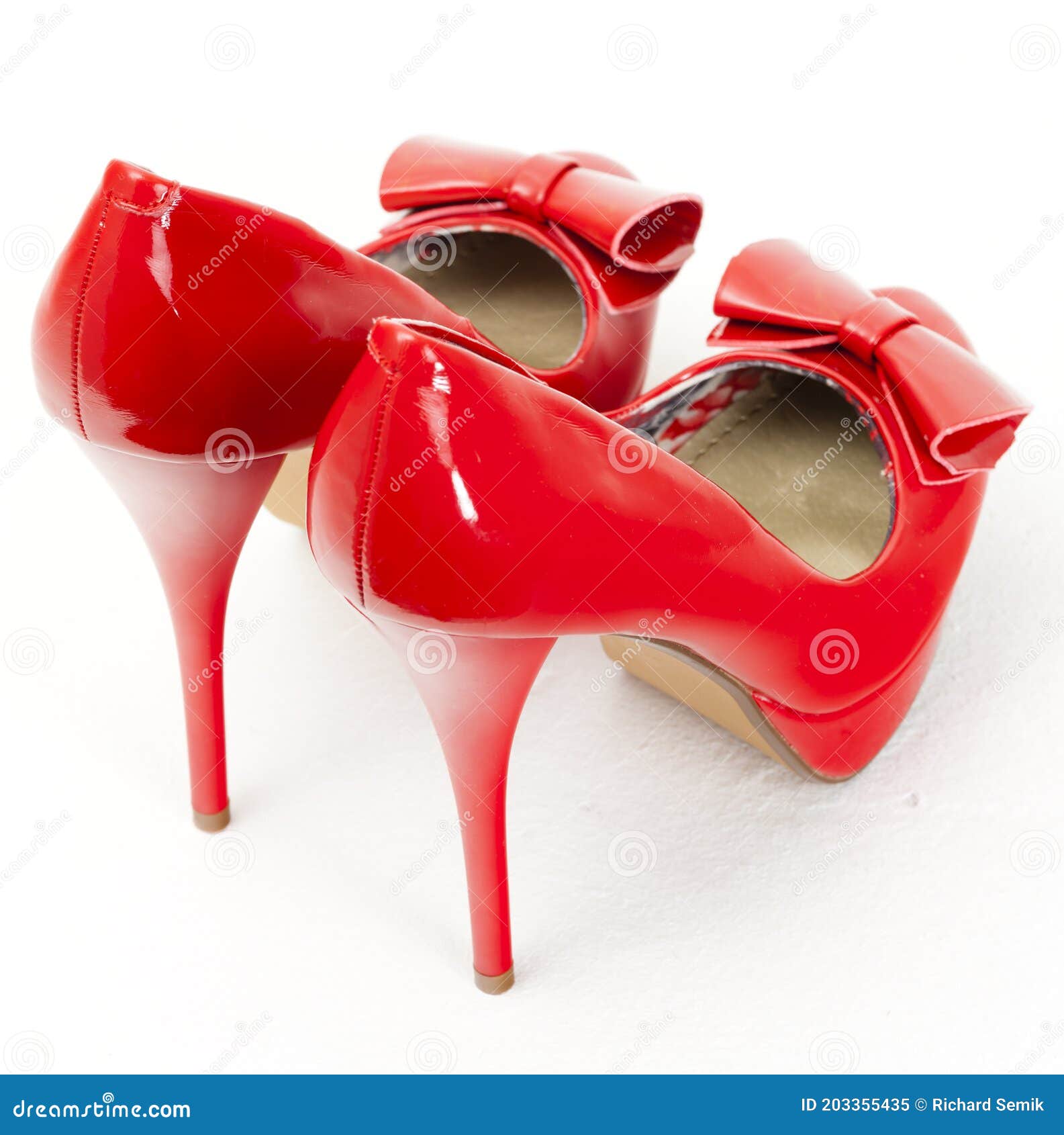 Fashionable Platform Red Pumps Stock Image - Image of rear, symbol ...