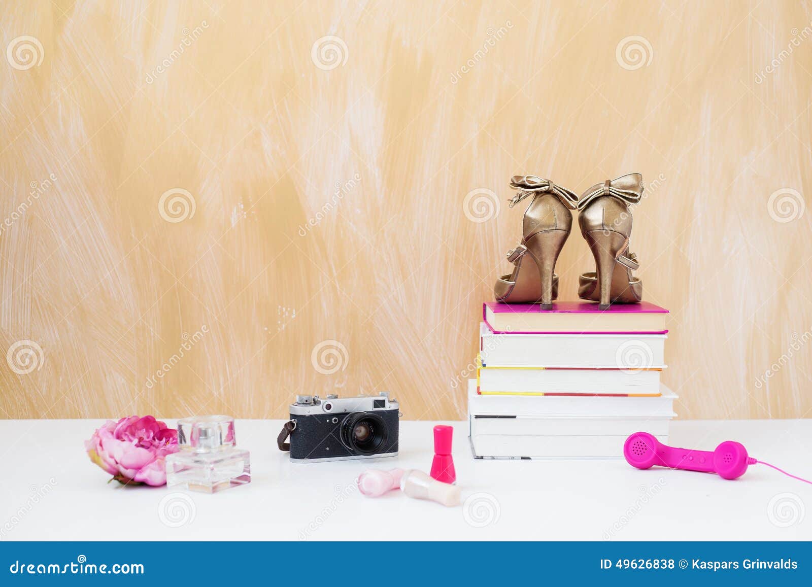 Fashionable and Stylish Objects on the Floor Stock Photo - Image of ...