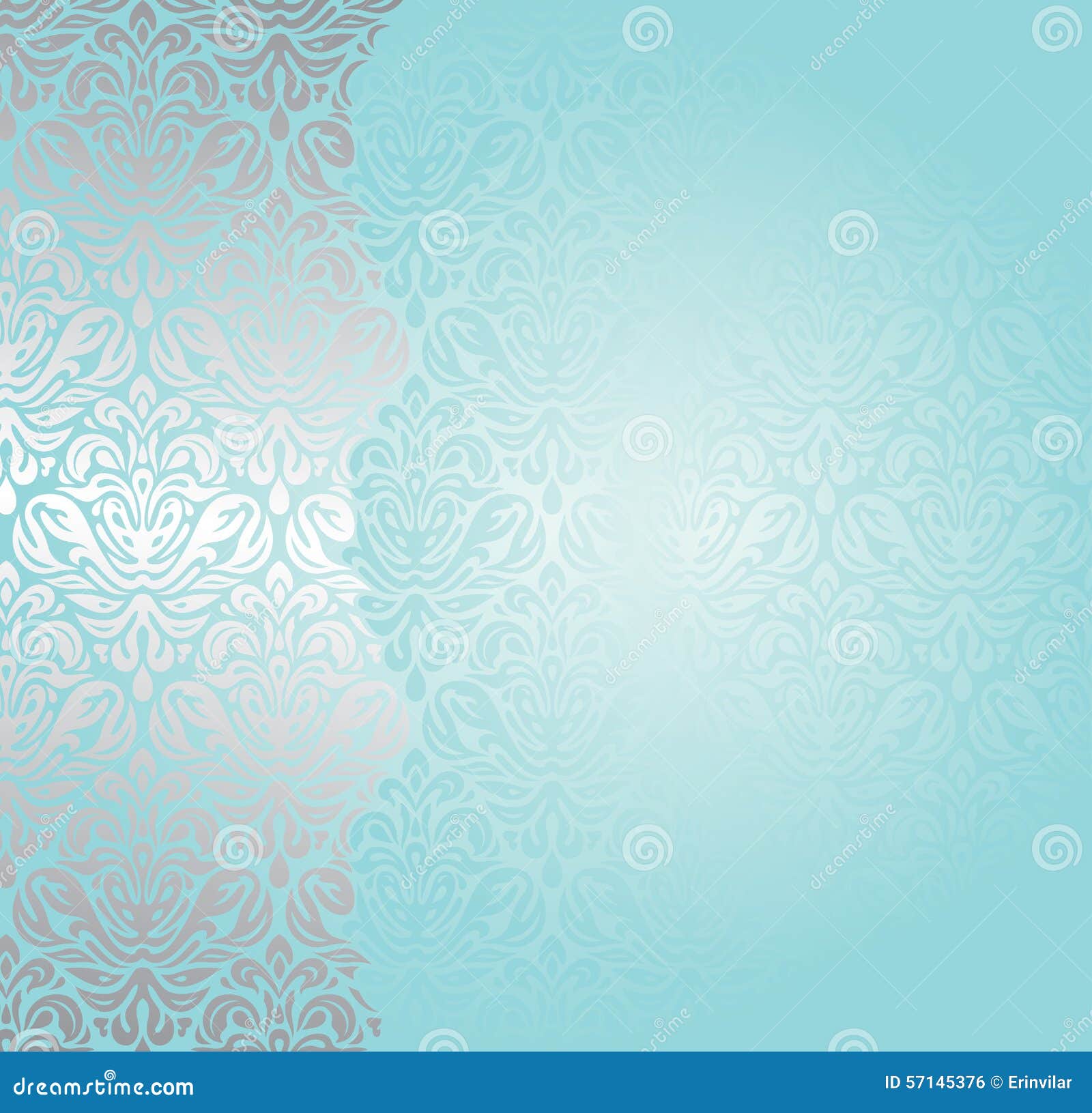 Fashionable Turquoise and Silver Invitation Design Stock Vector ...