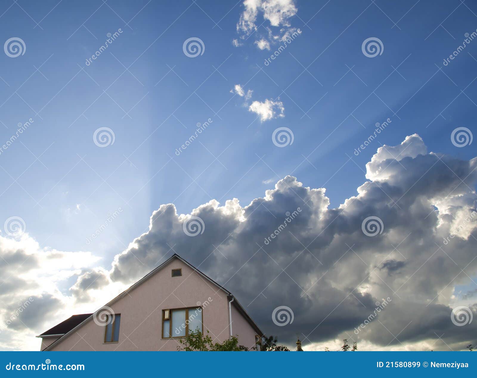 Fassad Beautiful Modern House Stock Image - Image of environment, cloud ...