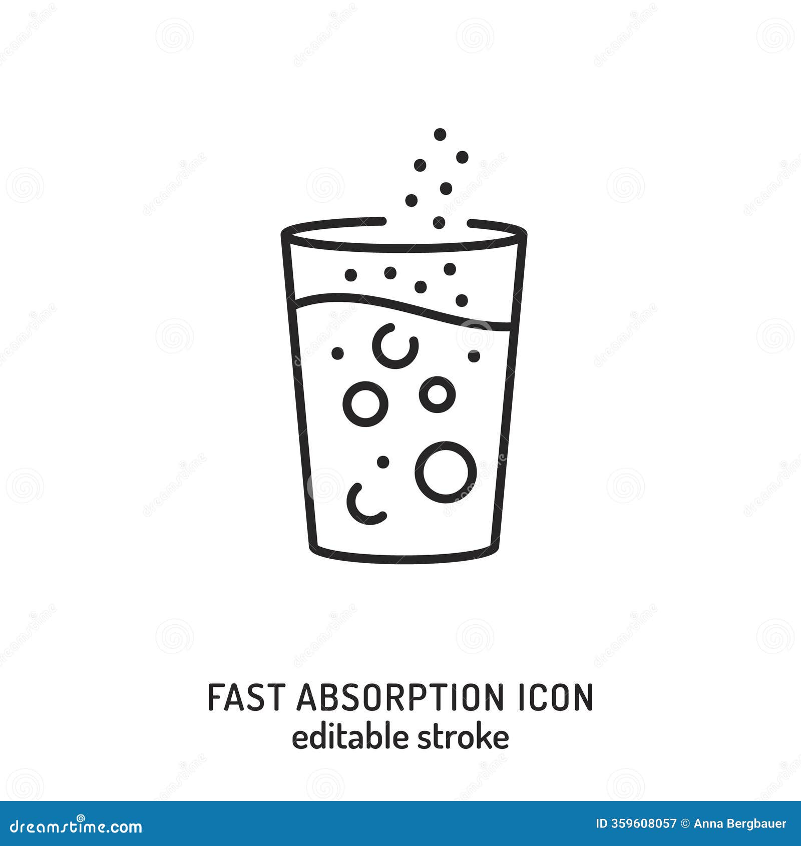 Fast Absorption Minimalist Icon. Glass With Dissolving Particles ...