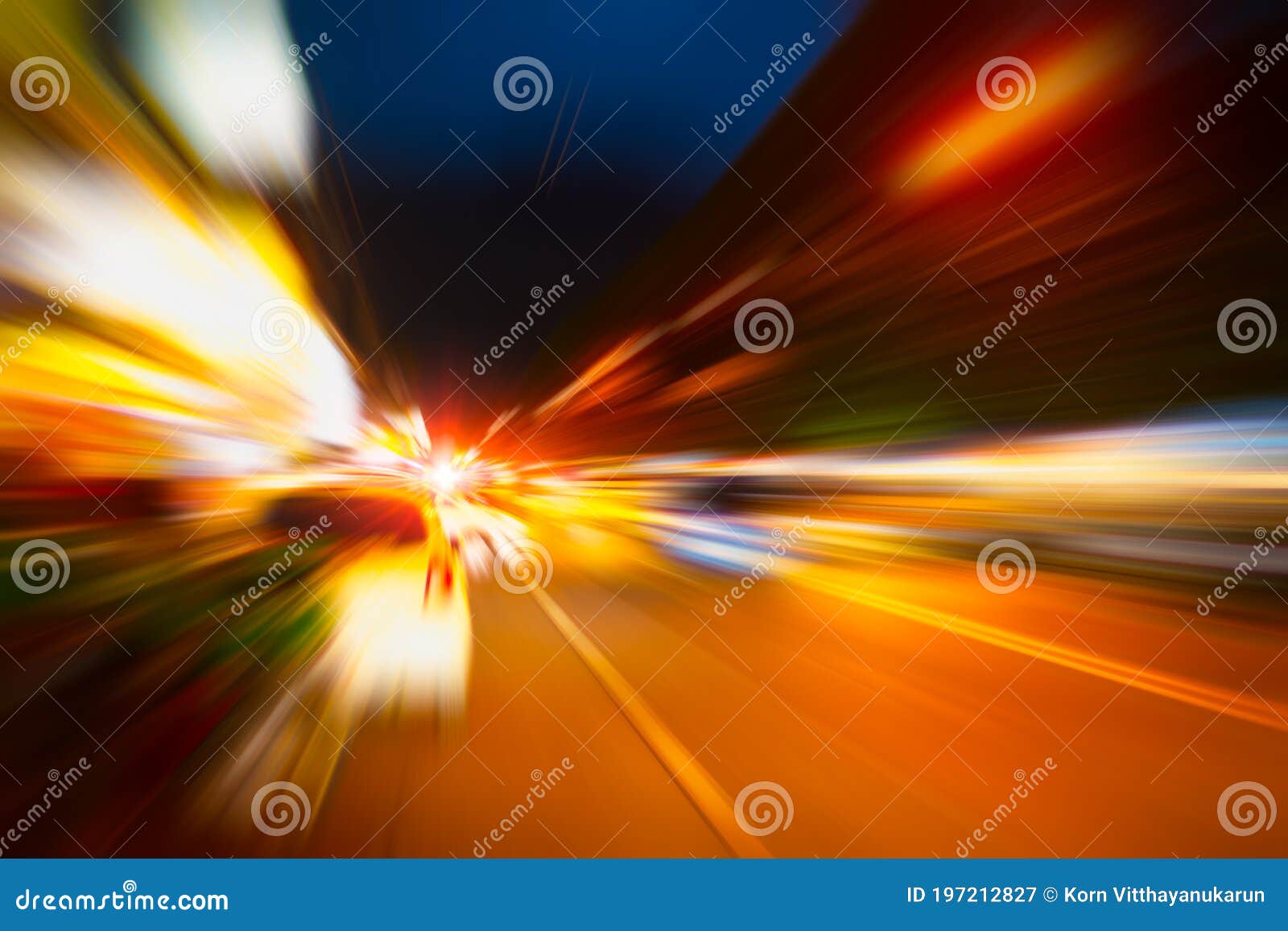 Fast Accelerate The Engine High Speed Blur Night Road Motion Effect ...
