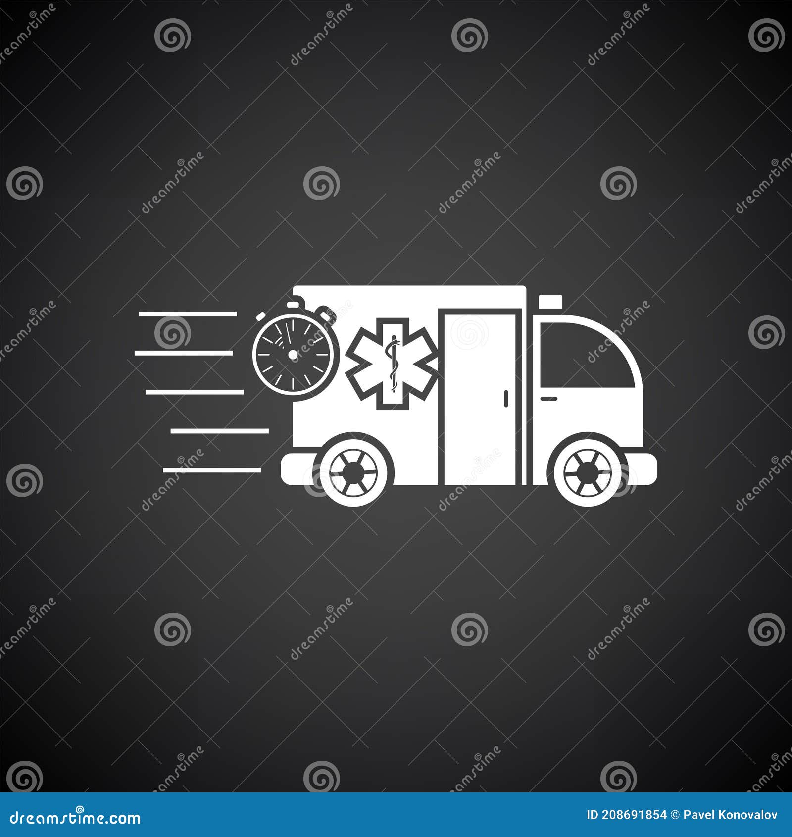 Fast Ambulance Car City Emergency Service Scene Vector Illustration ...