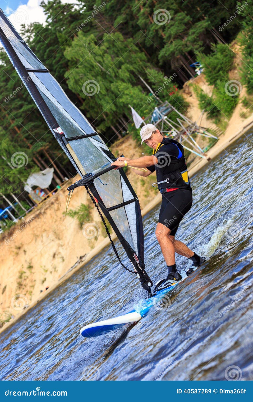 Fast Approaching Windsurfer Stock Image - Image of surfer, surf: 40587289