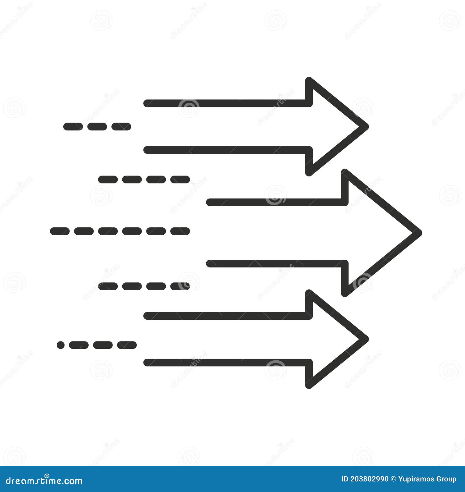 Fast Arrows Guide Direction Line Style Design Stock Vector ...