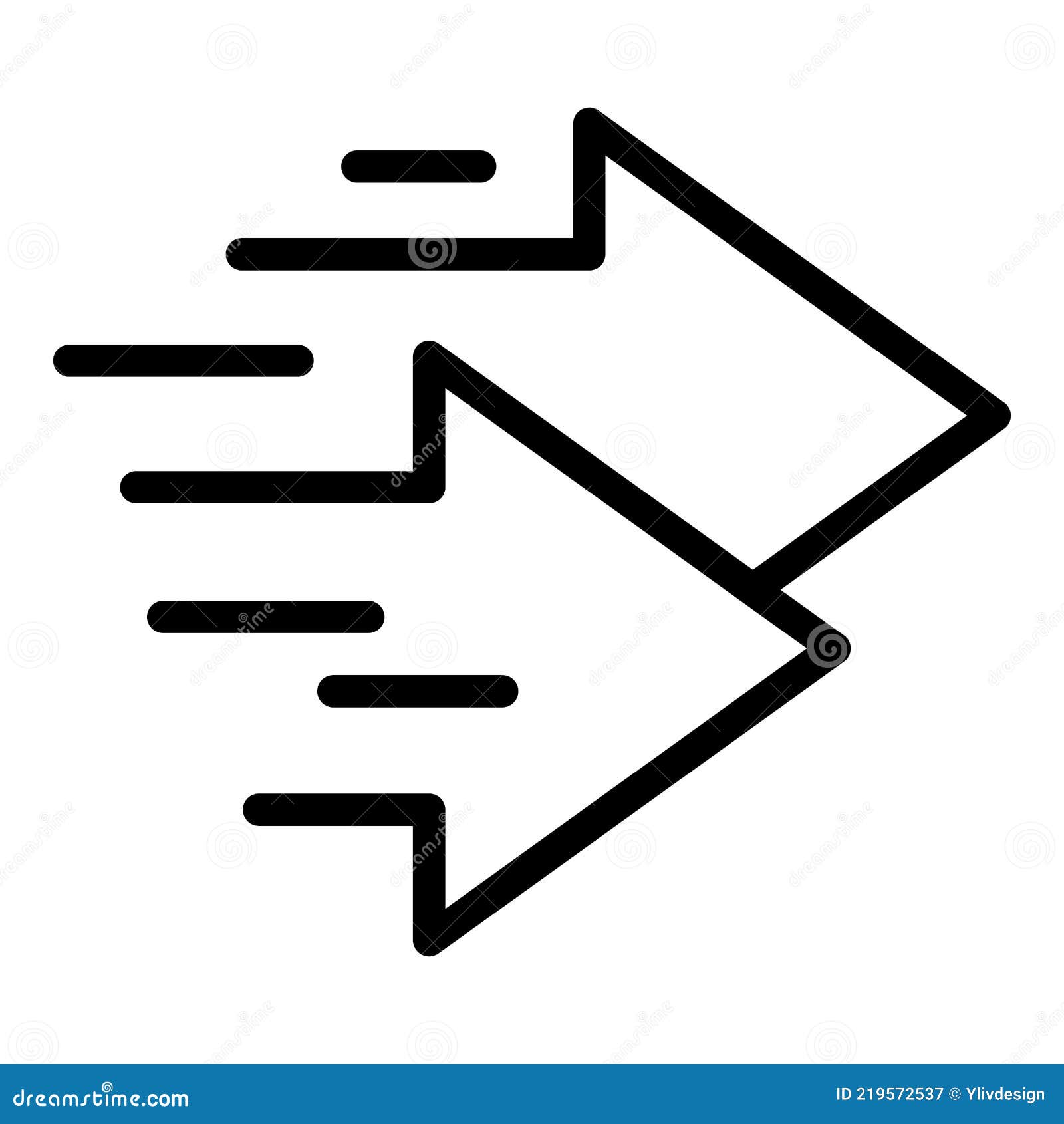 Fast Arrows Icon, Outline Style Stock Vector - Illustration of horse ...