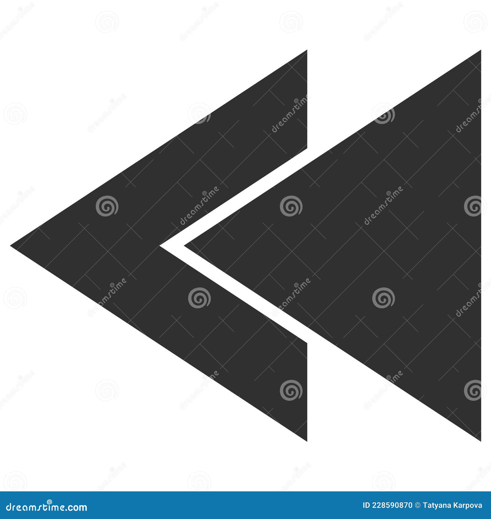 Rewind Vector Icon On White Background. Flat Vector Rewind Icon Symbol ...