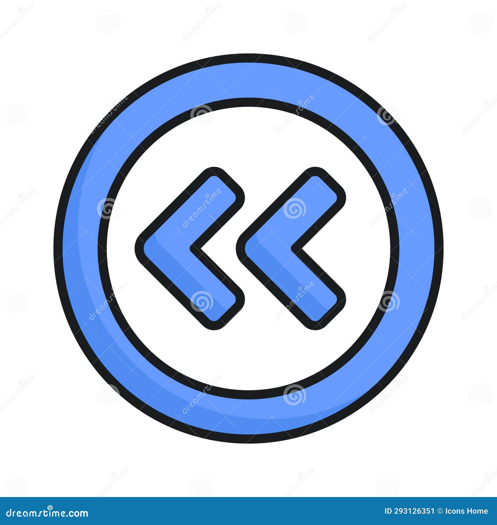 Fast Backward Arrow Icon Design, Ready for Premium Use Stock ...