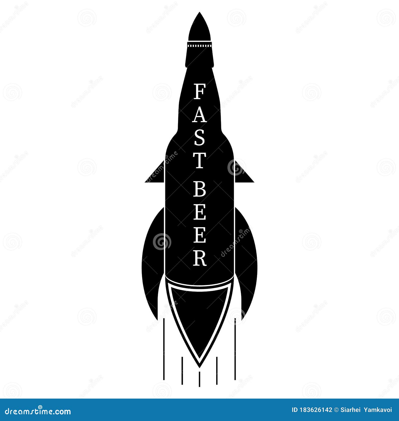 Fast Beer. a Bottle of Beer is Like a Rocket. the Concept of Fast ...