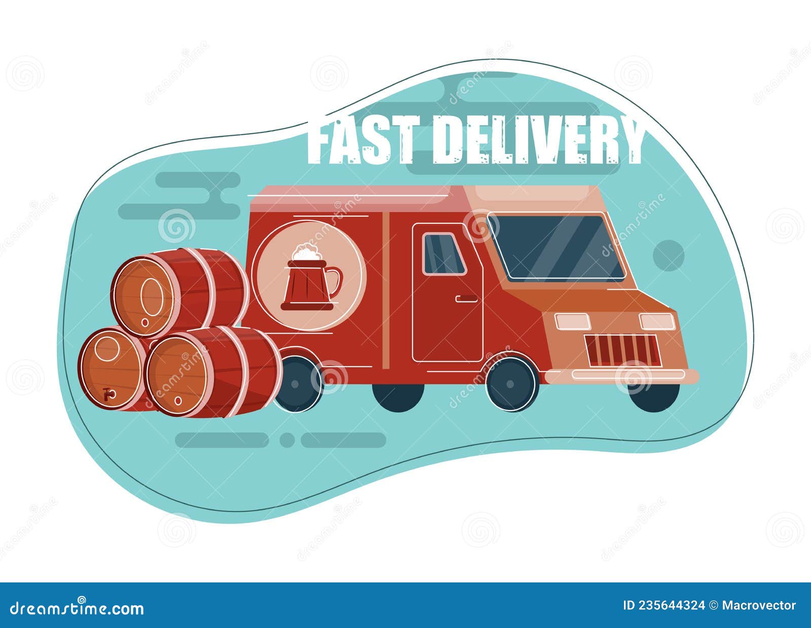 Fast Beer Delivery Composition Stock Vector - Illustration of icon ...