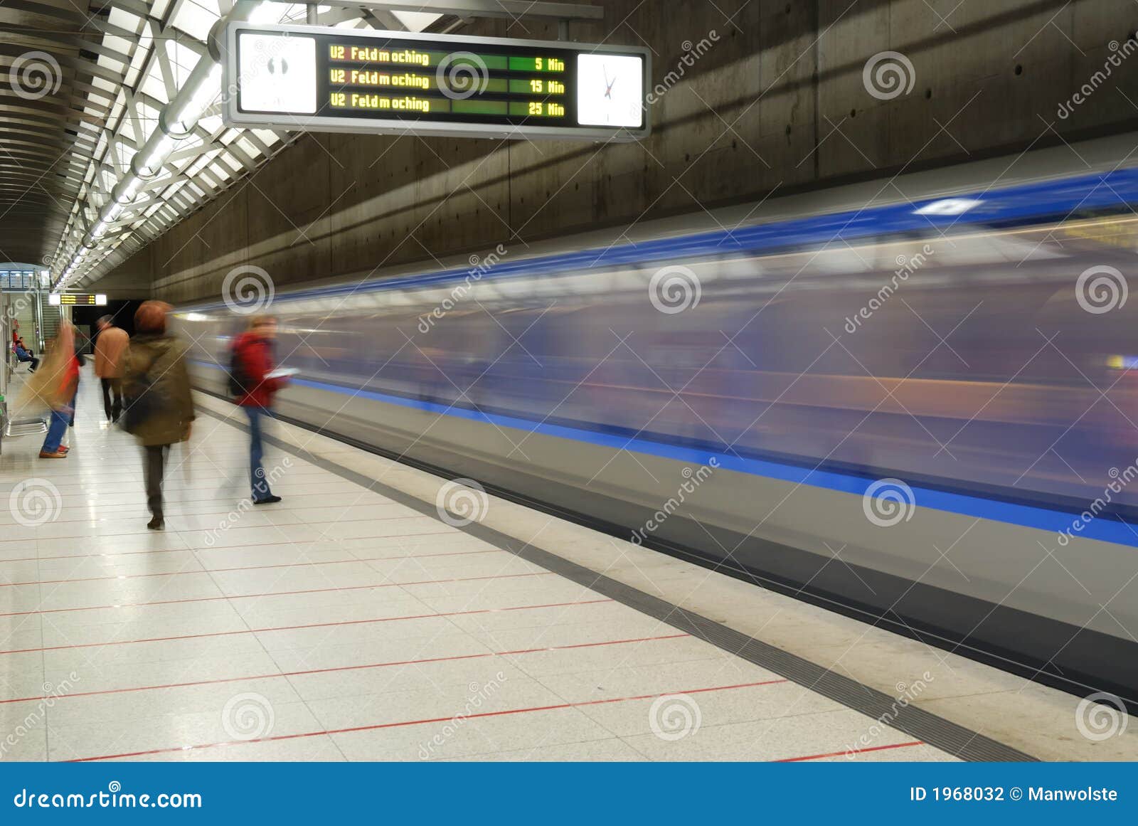 Fast blue subway stock photo. Image of commuter, blur - 1968032