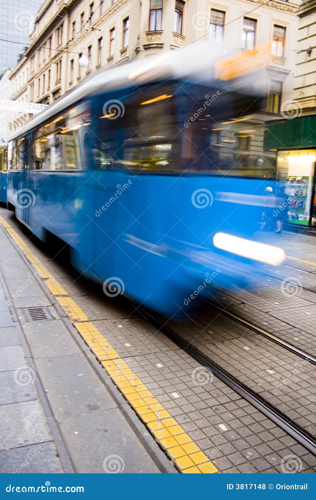 Fast blue tramway stock photo. Image of fast, public, tram - 3817148