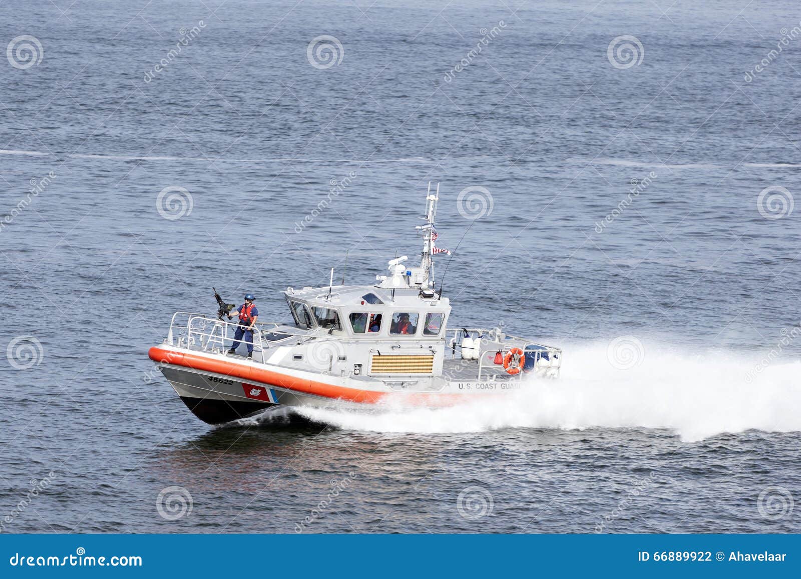 Fast Boat with Gunner of U.S. Coast Guard Editorial Photography - Image ...