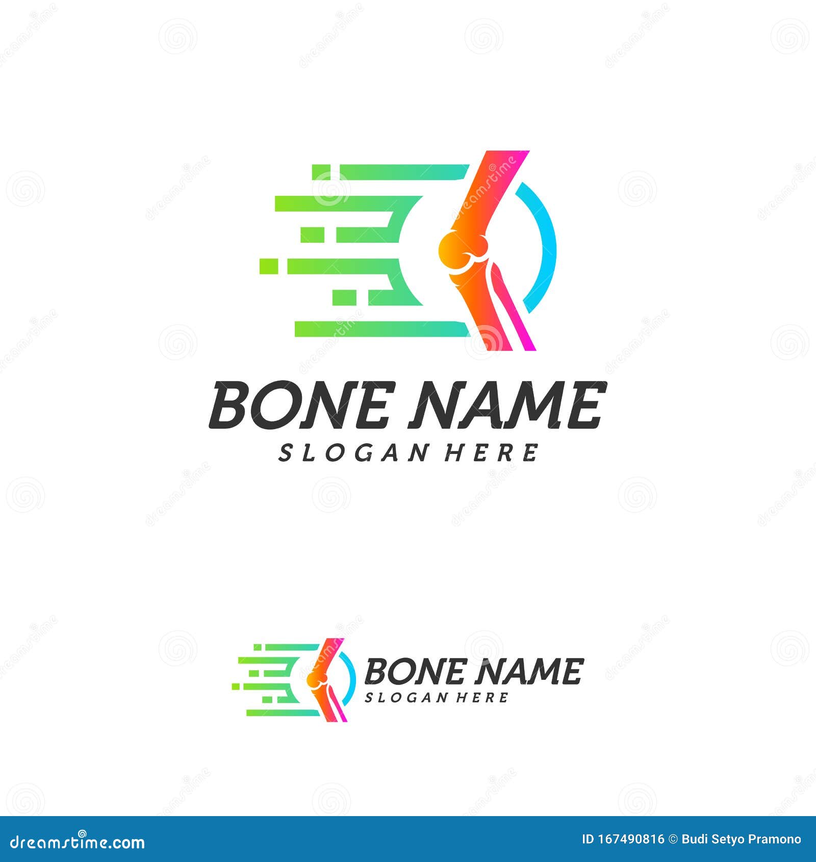 Set Of Fast Bone Logo Design Vector, Pixel Bone Concept Symbol, Knee ...