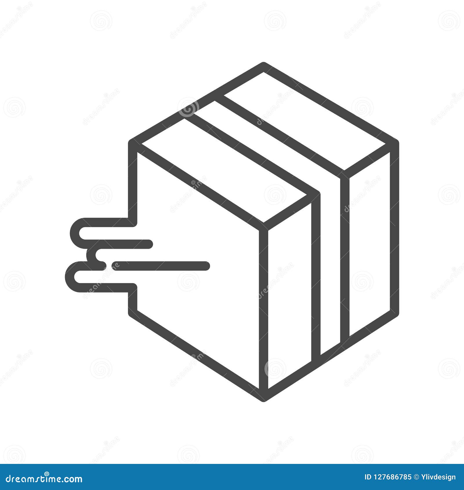 Fast Box Delivery Icon, Outline Style Stock Vector - Illustration of ...